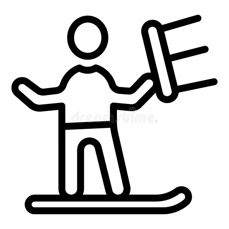 Sea Wind Surfing Icon Outline Vector. Kite Board Stock Vector ...