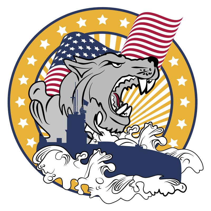 Sea wolf - emblem stock vector. Illustration of stars - 39822827