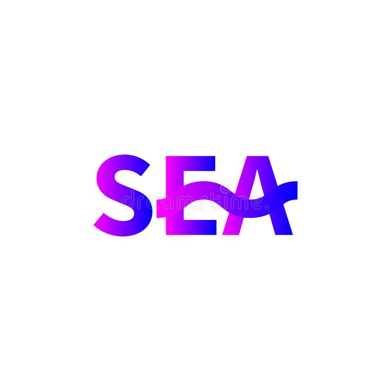 Sea Word, Gradient Lettering Stock Vector - Illustration of business ...