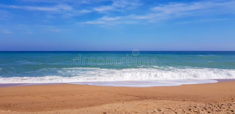 The Sea is Worried and Runs Onto the Sandy Shore Stock Image - Image of ...