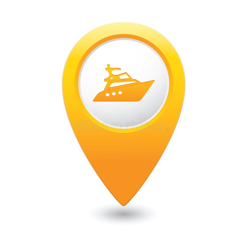 Sea Yacht Icon on the Map Pointer Stock Vector - Illustration of place ...