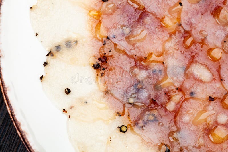 Seabass carpaccio stock photo. Image of salad, herb, parsley - 15699348