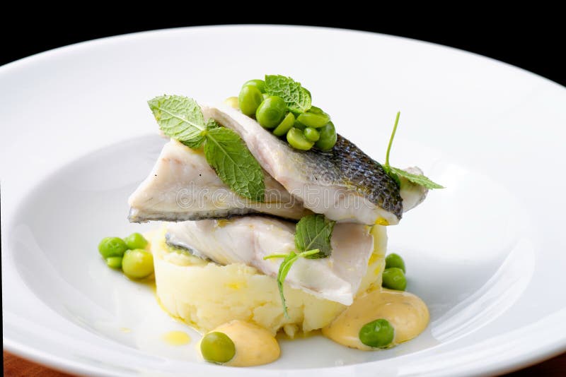 Seabass fish carpaccio stock photo. Image of natural - 49734128