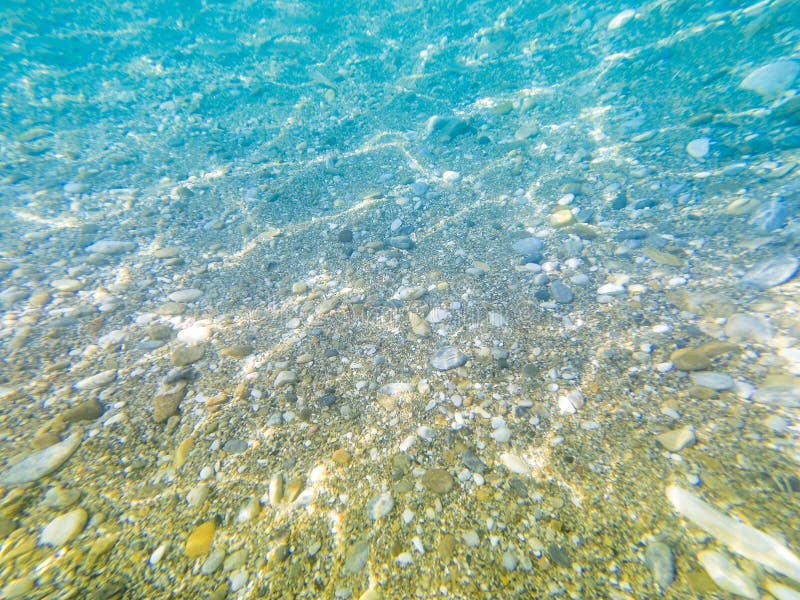 Seabed is Close Up with Sand and Stones. Underwater Shooting Stock ...