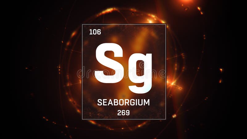 Seaborgium As Element 106 of the Periodic Table 3D Illustration on Red ...