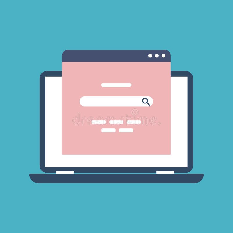 Seach Engine Browser Windows Flat Design Stock Vector - Illustration of ...