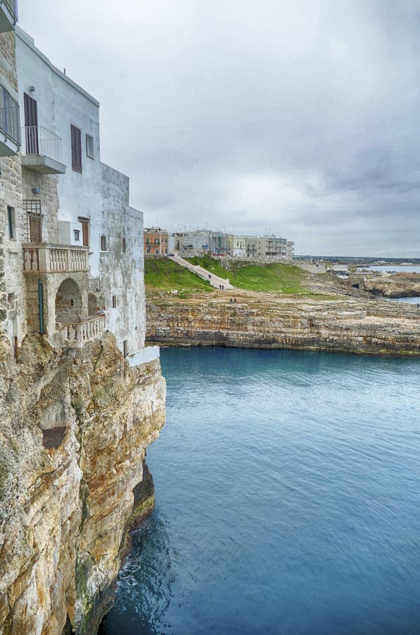 Seacliff Waterfront of Polignano Italy Stock Image - Image of ...
