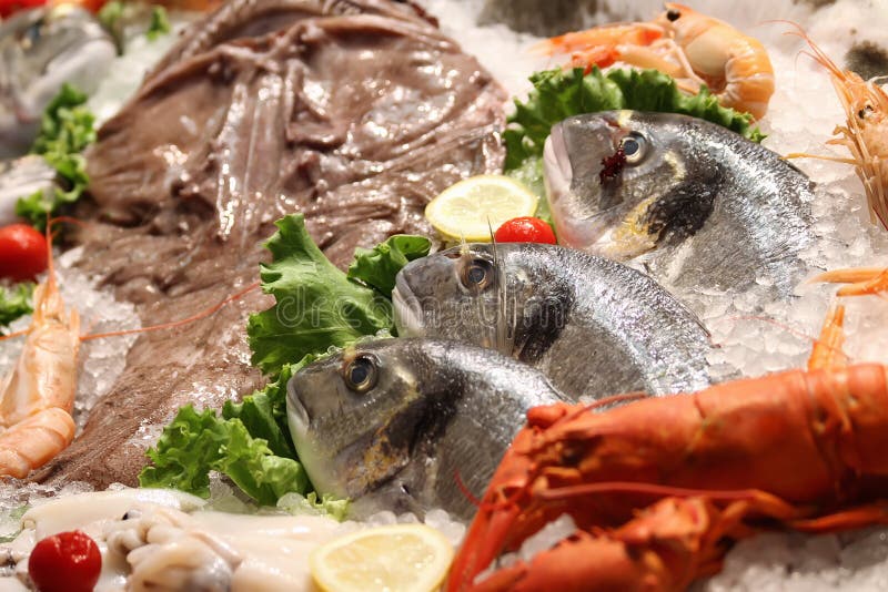 Mediterranean Fish and Seafood Stock Photo - Image of culinary ...