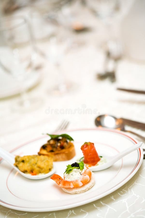 Seafood Appetizer is Served on a Plate Stock Photo - Image of shrimp ...