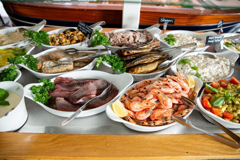 Seafood Buffet Shrimp stock photo. Image of decoration - 290233114