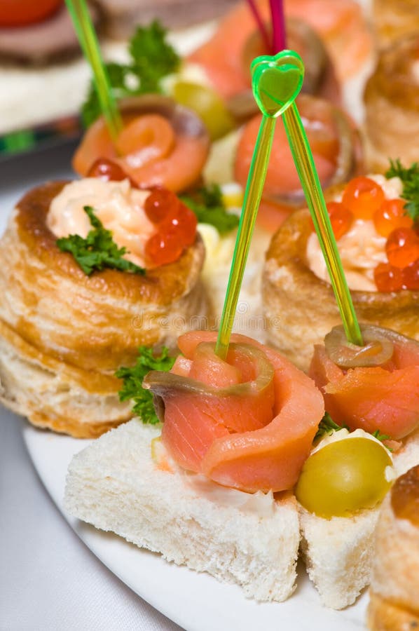 Seafood canapes stock image. Image of closeup, fresh, gourmet - 6779209