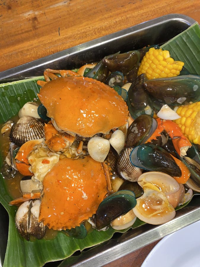 Seafood stock photo. Image of corn, seafood, crab, squid - 378620726