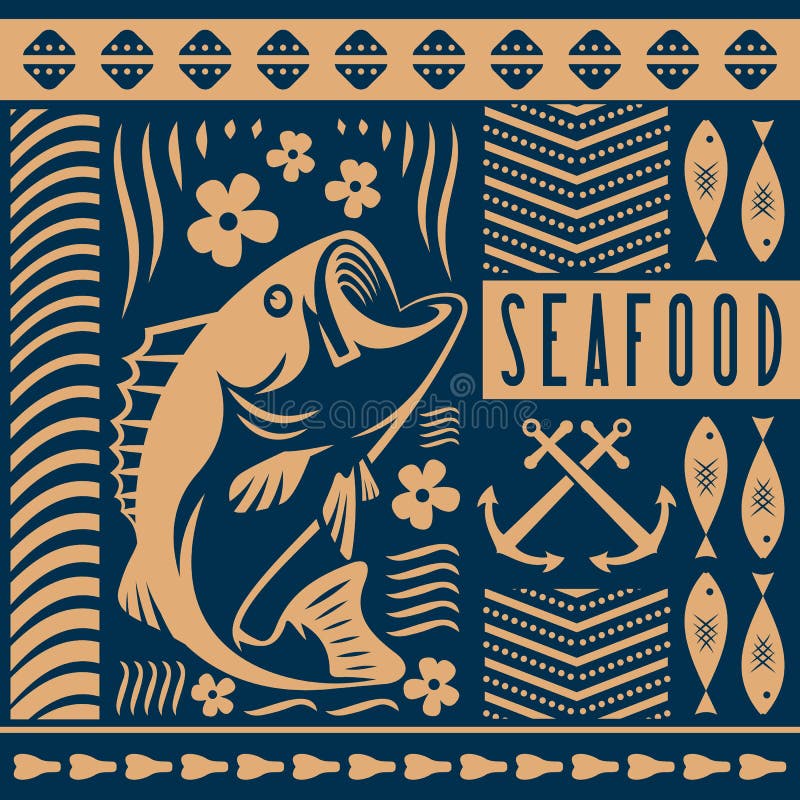 Seafood Design Concept with Lobster. Vector Illustration Stock Vector ...