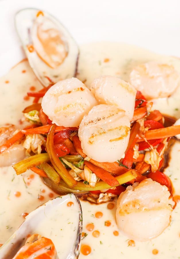Seafood dish stock photo. Image of shellfish, garlic - 30105066