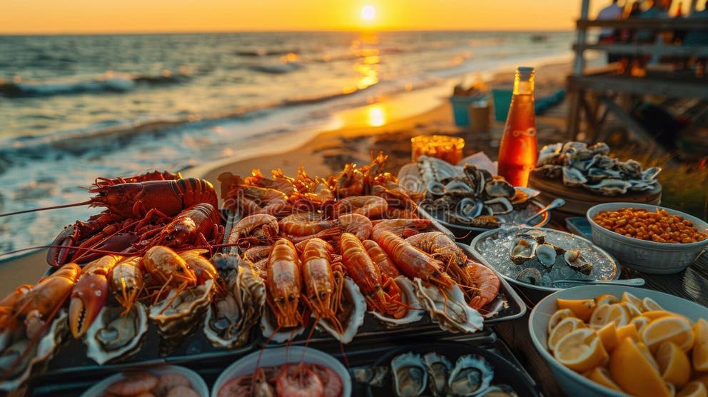 Sunset Beach Feast Stock Illustrations – 704 Sunset Beach Feast Stock ...
