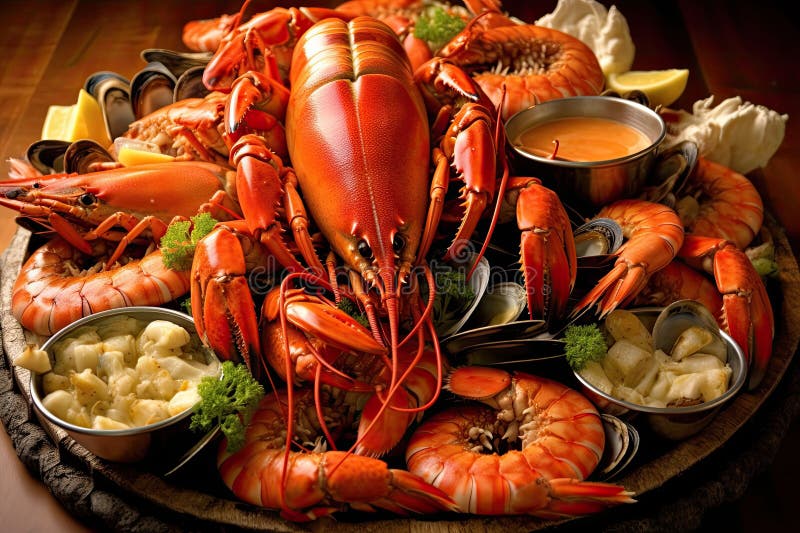 Seafood Feast stock illustration. Illustration of shrimp - 282608563