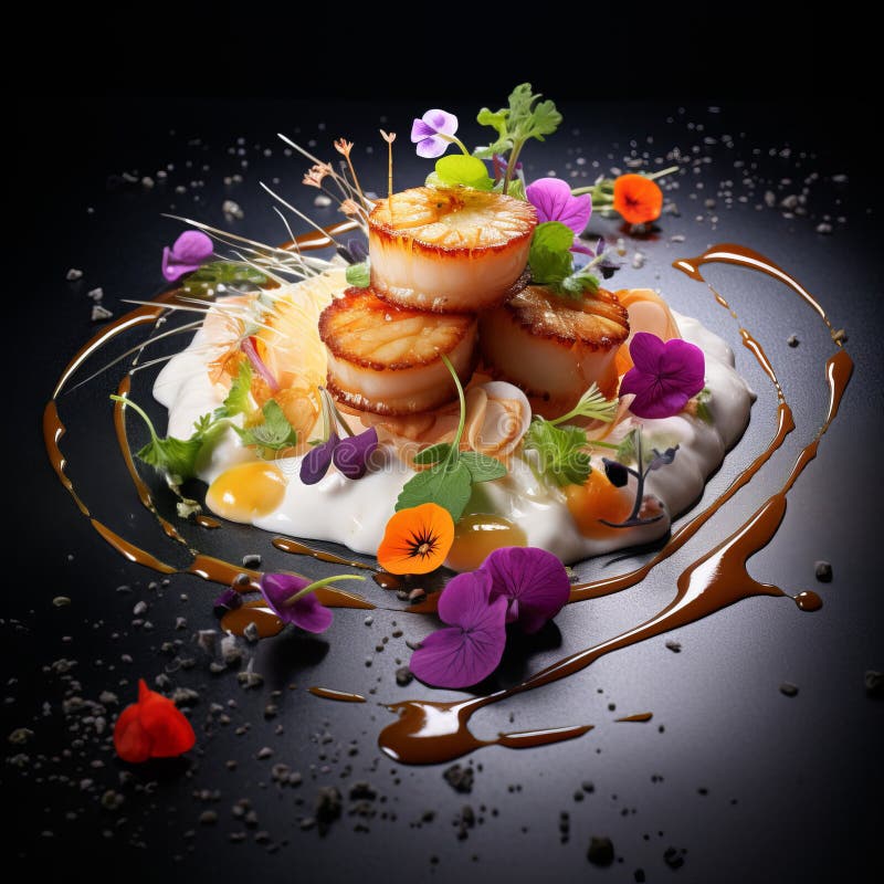 Seafood Fine Dining, Creative Composition, Minimalistic Modern Style ...