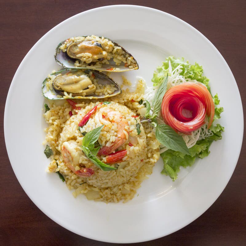 Seafood Fired Rice stock photo. Image of thailand, shrimp - 57722618