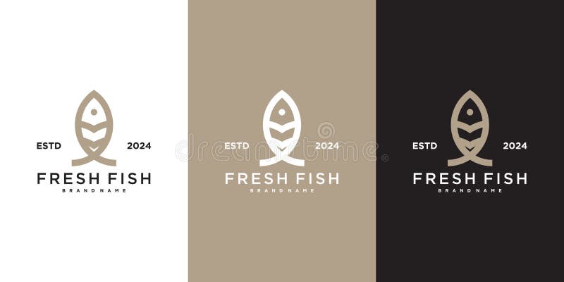 Seafood Fresh Fish Logo Design Label. Premium Vector Stock Illustration ...