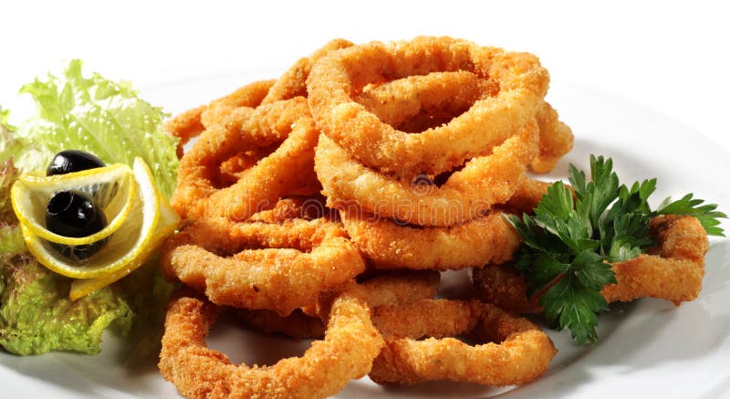 Seafood - Fried Calamari stock image. Image of appetizer - 6478171