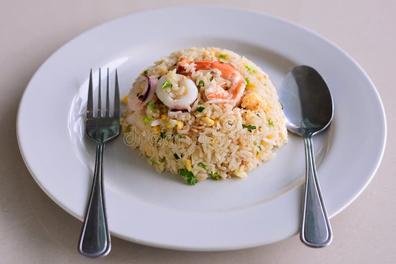 Seafood fried rice stock image. Image of chicken, healthy - 94282501