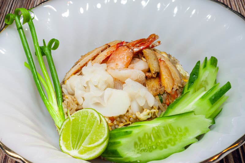 Seafood Fried Rice,Fried Rice ,thai Cuisine Stock Image - Image of ...
