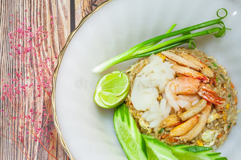 Seafood Fried Rice,Fried Rice ,thai Cuisine Stock Photo - Image of ...