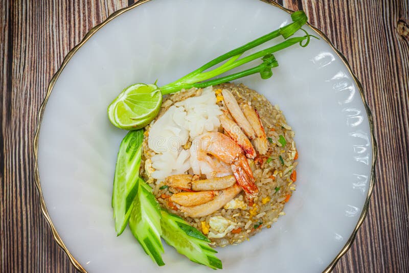 Seafood Fried Rice,Fried Rice ,thai Cuisine Stock Photo - Image of ...