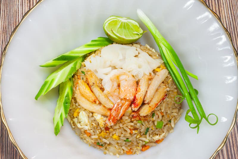Seafood Fried Rice,Fried Rice ,thai Cuisine Stock Photo - Image of ...