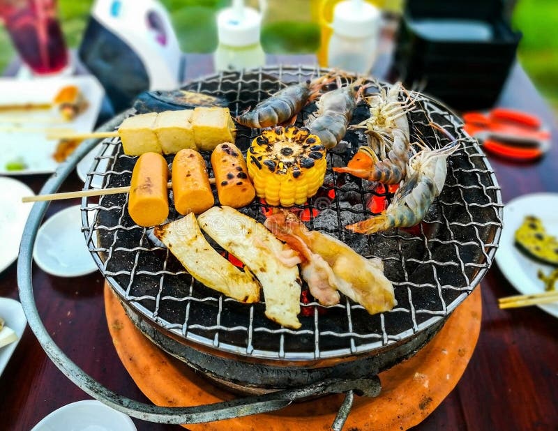 Seafood Grill. stock photo. Image of holiday, barbecue - 99098536