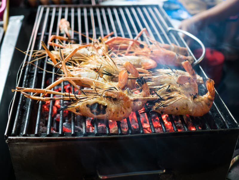Seafood on grill in shop stock image. Image of meat, preserved - 89448355