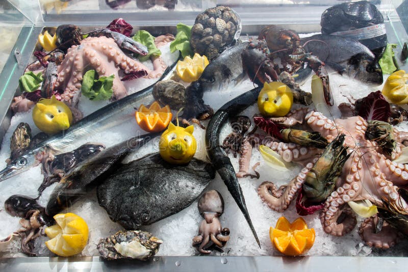 Seafood on ice stock photo. Image of dish, cockles, cooker - 54084852