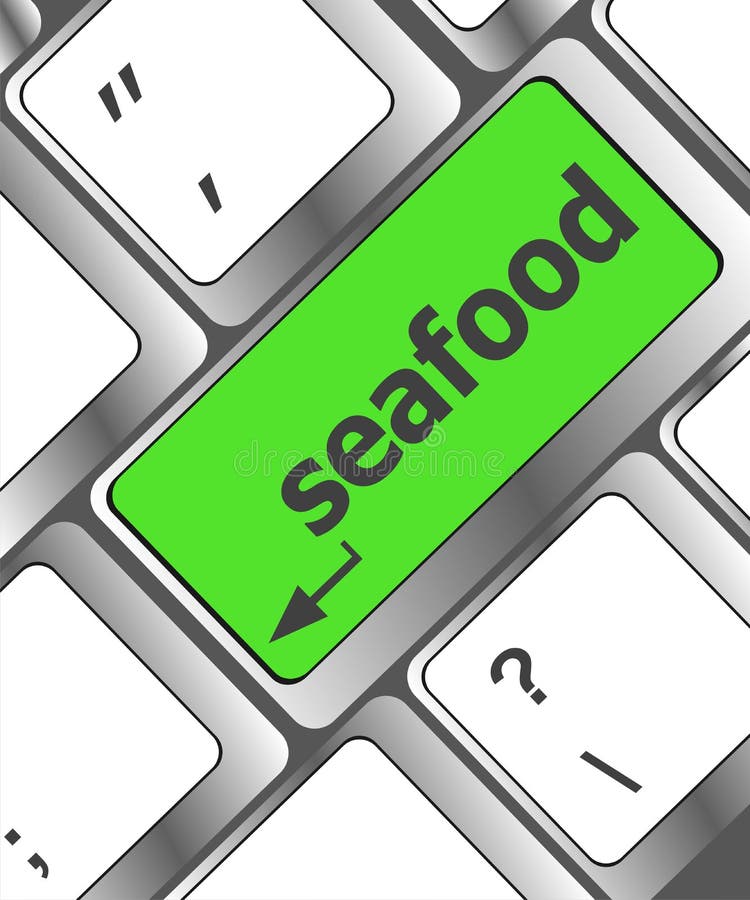 Keyboard Key Layout with Sea Food Button Stock Illustration ...