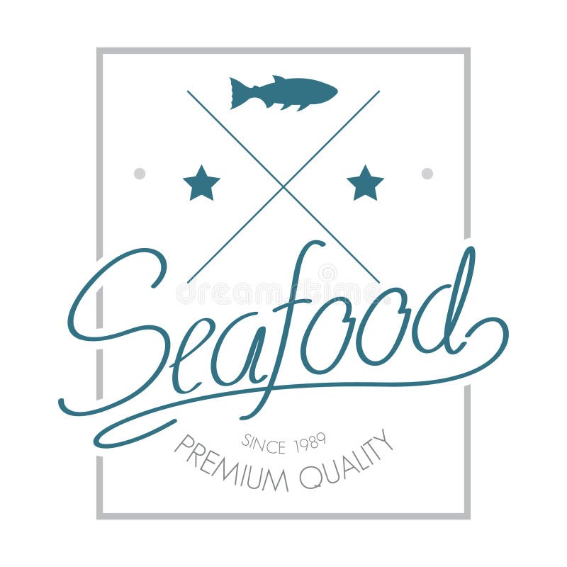 Seafood Label. Vector Illustration Decorative Design Stock Vector ...