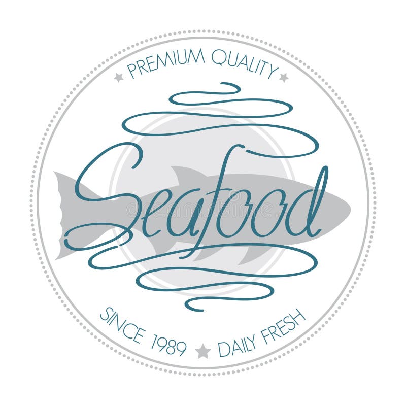 Seafood Label. Vector Illustration Decorative Design Stock Vector ...