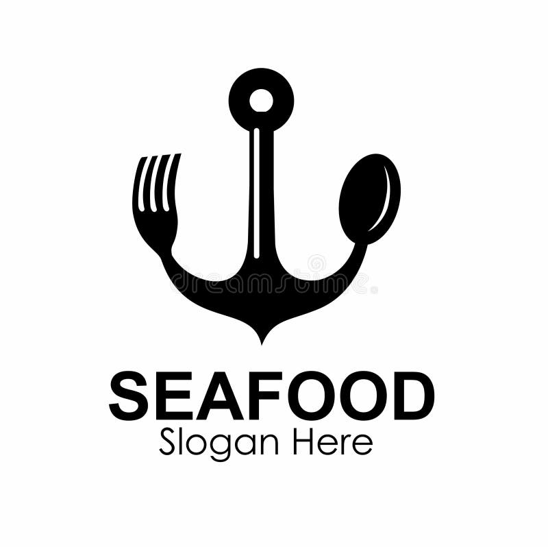 Seafood Logo Design Concept Stock Vector - Illustration of anchor, food ...