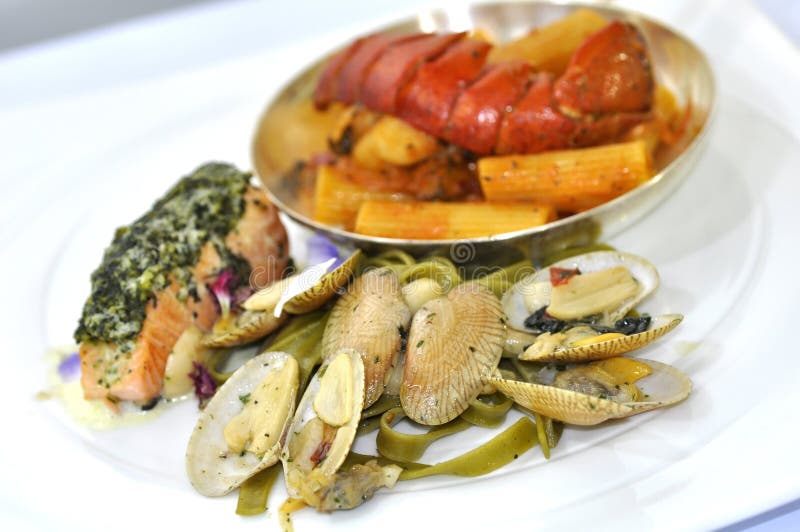 Seafood menu set stock image. Image of salad, plates - 27210119