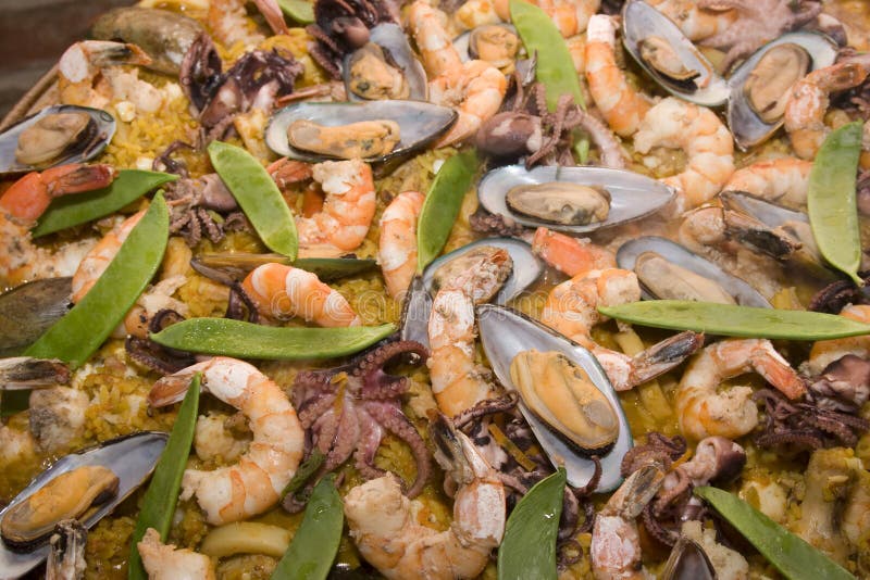 Seafood Paella stock image. Image of crustacean, organic - 24700905
