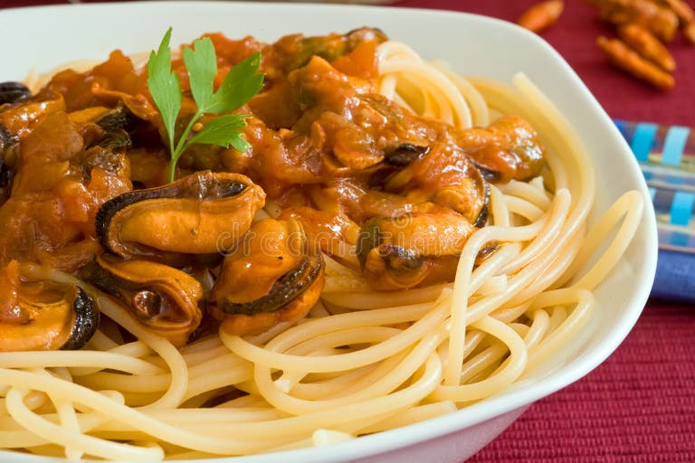 Seafood pasta stock image. Image of entree, clamshell - 2880213