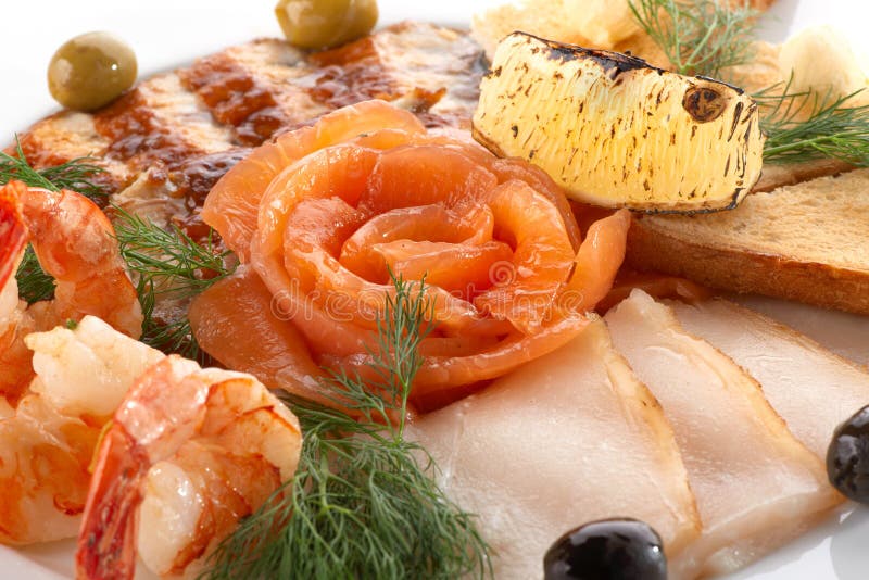 Seafood plate stock photo. Image of dinner, meal, white - 35869544