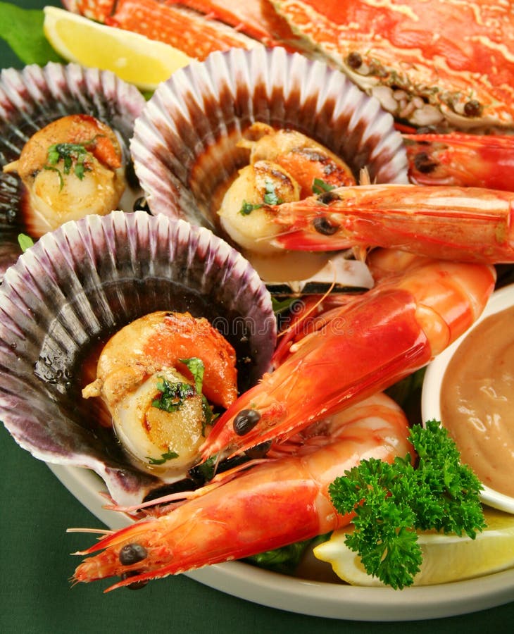 Appetizing Seafood Platter. Stock Photo - Image of appetizing, cooking ...