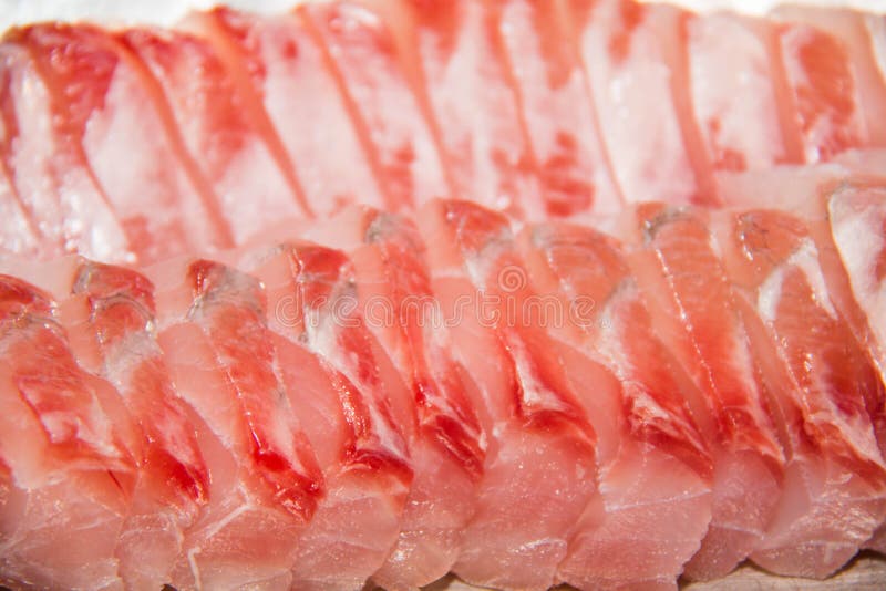 Seafood Red Snapper Fish Meat Sliced Stock Photo - Image of plate, shot ...