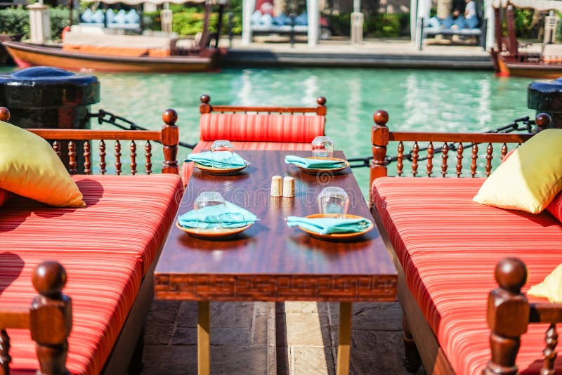 Seafood Restaurants in Riverside UAE Stock Photo - Image of cafeteria ...