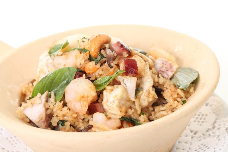 Seafood Rice Fire with Spicy Stock Photo - Image of favorite, quick ...