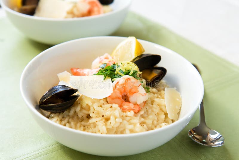 Seafood Risotto stock photo. Image of short, shellfish - 12222600