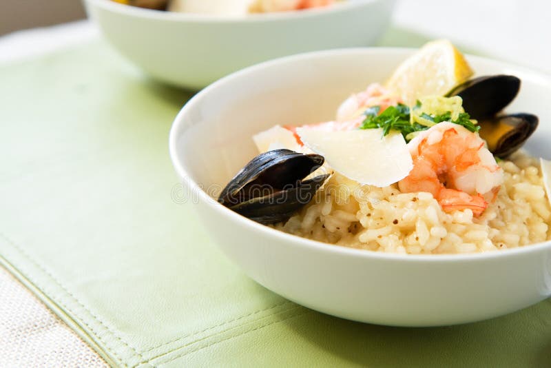 Seafood Risotto stock photo. Image of bowl, shellfish - 12222606