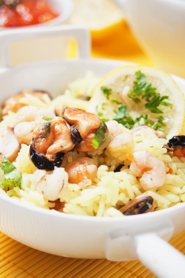 Seafood risotto stock photo. Image of healthy, meat, cooking - 28069566