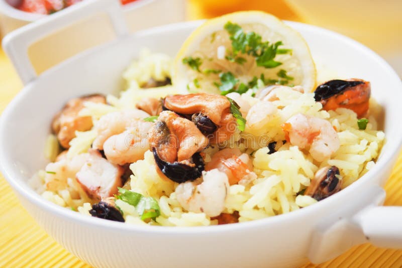 Seafood risotto stock image. Image of cooked, food, mediterranean ...