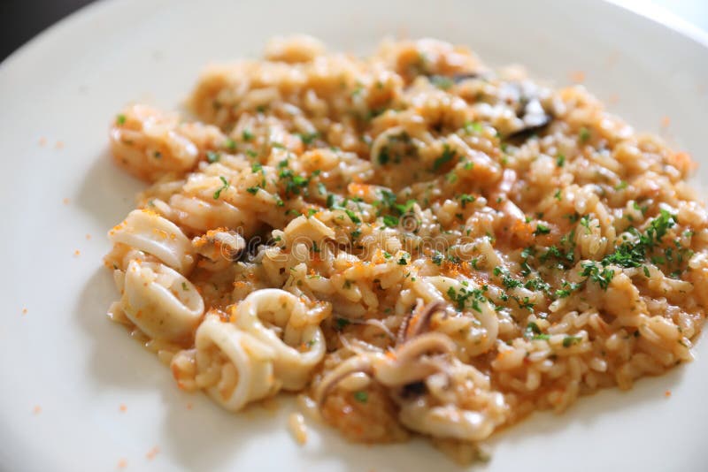 Seafood Risotto , Traditional Italian Rice Stock Image - Image of lunch ...