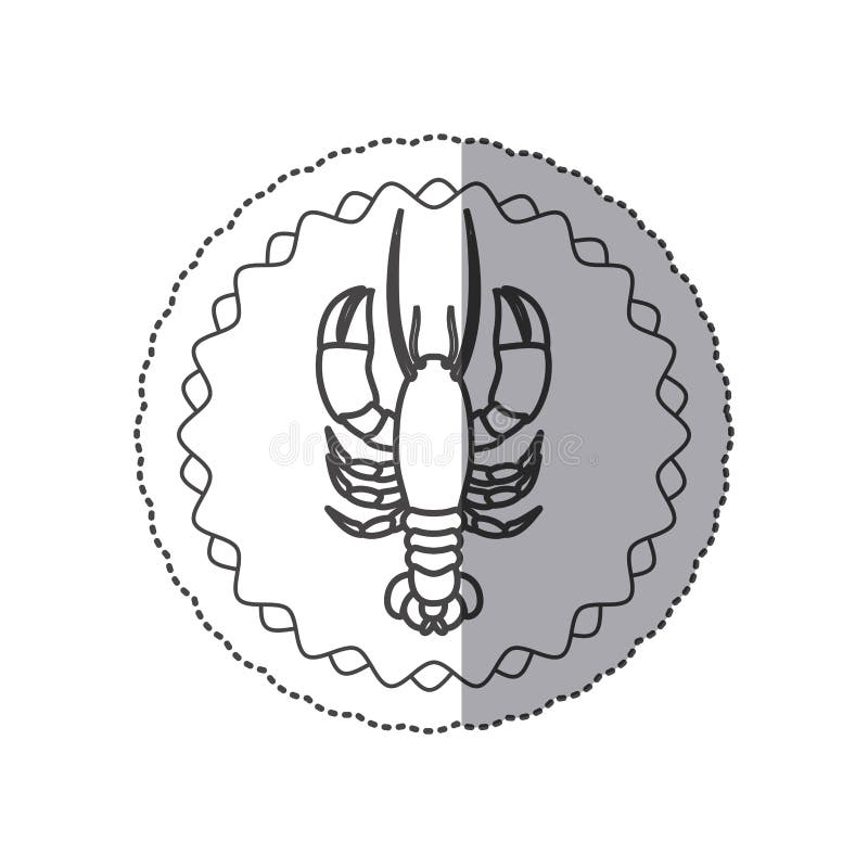 Seafood round stamp stock illustration. Illustration of design - 85544257